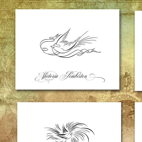 Calligraphy Bird - Etsy