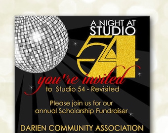 Disco Studio 54 Invitation / 1970s Celebrities / Mirror Ball / | Etsy