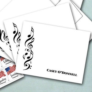 Music Note Cards / Personalized Stationery 10 Music Notecards Musician ...