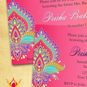 Indian Invitation / Birthday Bridal or Baby Shower Engagement ...