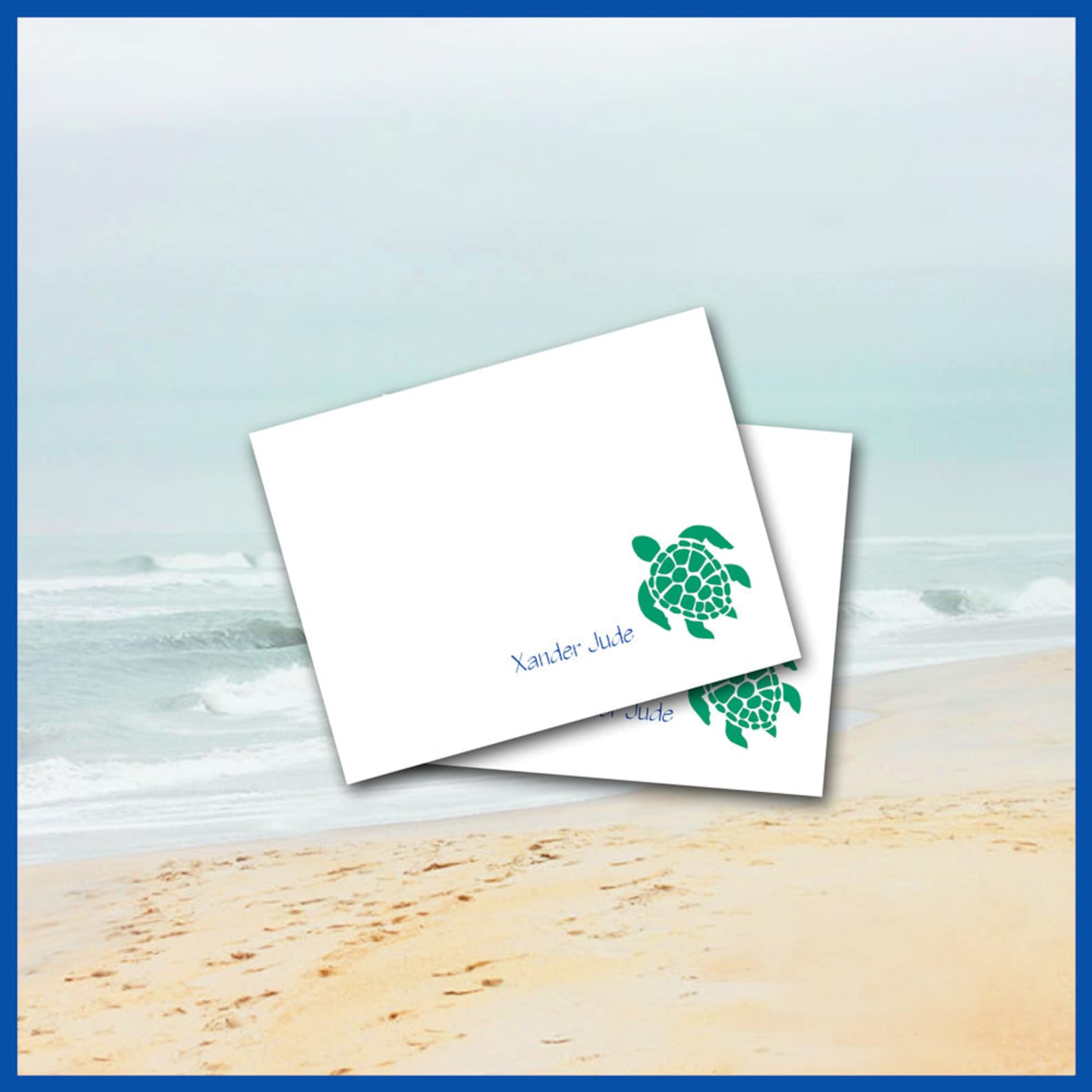 Sea Turtle Note Cards / Personalized Stationery Set of 10 / - Etsy