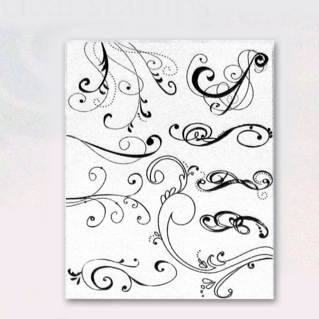 Swirls V. 1 Clear Stamps, Set of 9 / Designed by Rhonna Farrer / Card ...