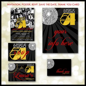 Disco Studio 54 Invitation / 1970s Celebrities / Mirror Ball / Theme ...