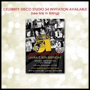 Disco Studio 54 Invitation, 5"x7", YOU PRINT, 1970s, Mirror Ball, Theme ...
