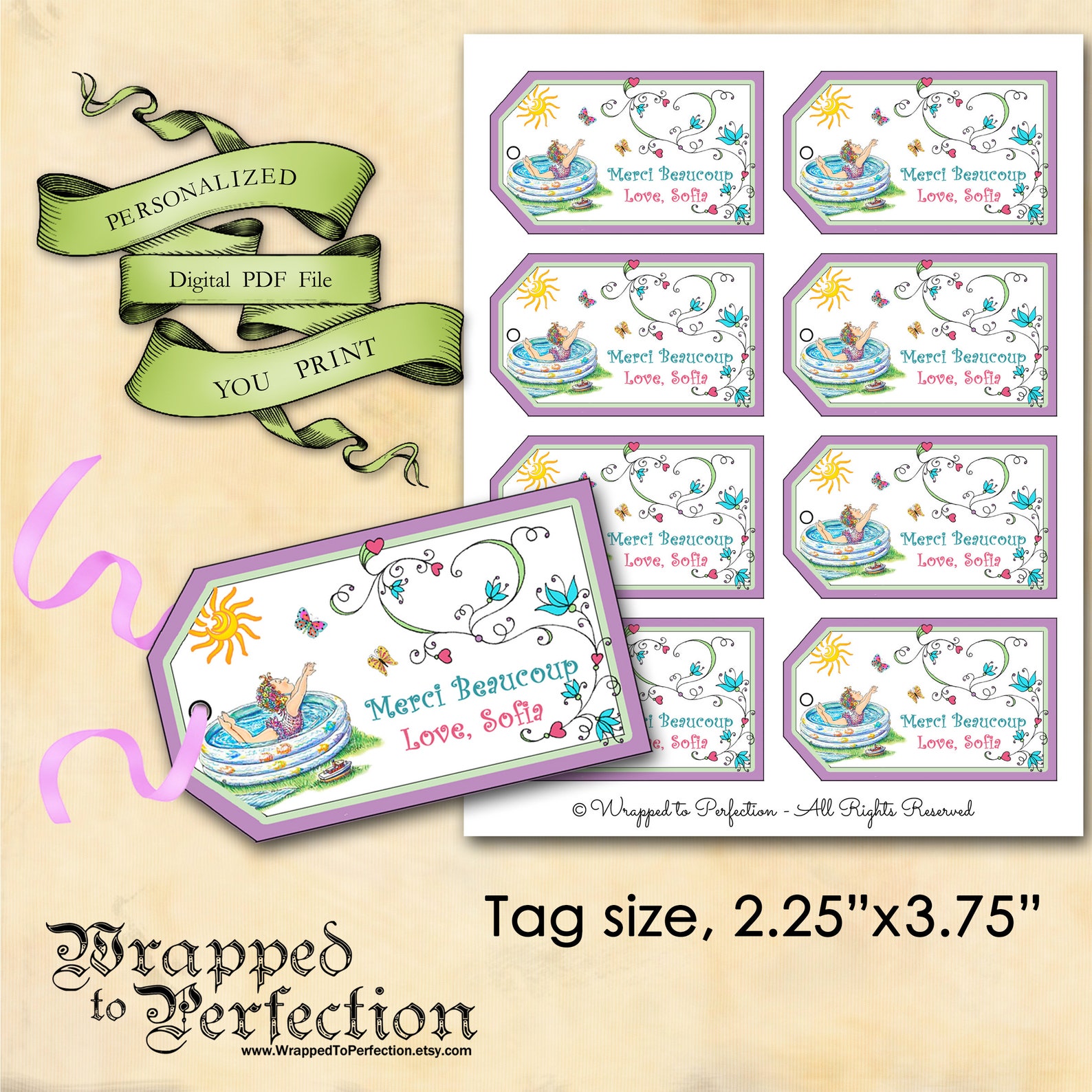 Printable Fancy Nancy Pool Party Invitation 5x7 - Etsy