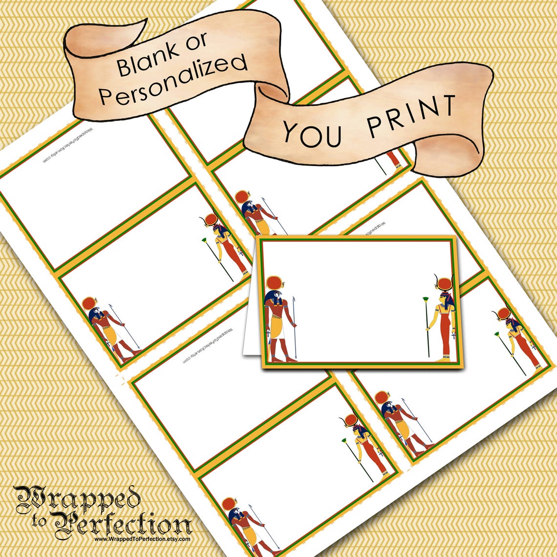 Egyptian Place Cards / God Ra Goddess Hathor / Seating Card | Etsy