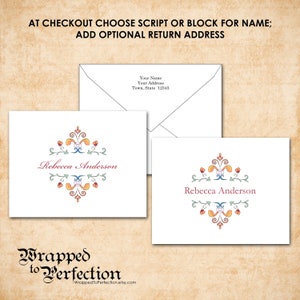 Victorian Note Cards, Personalized Stationery, Set of 10, Renaissance ...