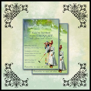 Croquet Invitation, Lawn Game, Garden Party, Vintage Norman Rockwell ...