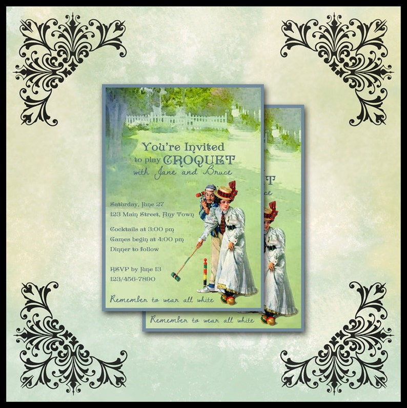 Croquet Invitation / Lawn Game Garden Party / Vintage Norman - Etsy
