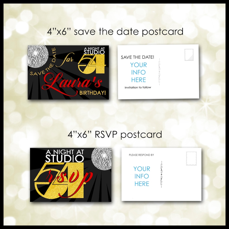 Disco Studio 54 Invitation / 1970s Celebrities / Mirror Ball / - Etsy