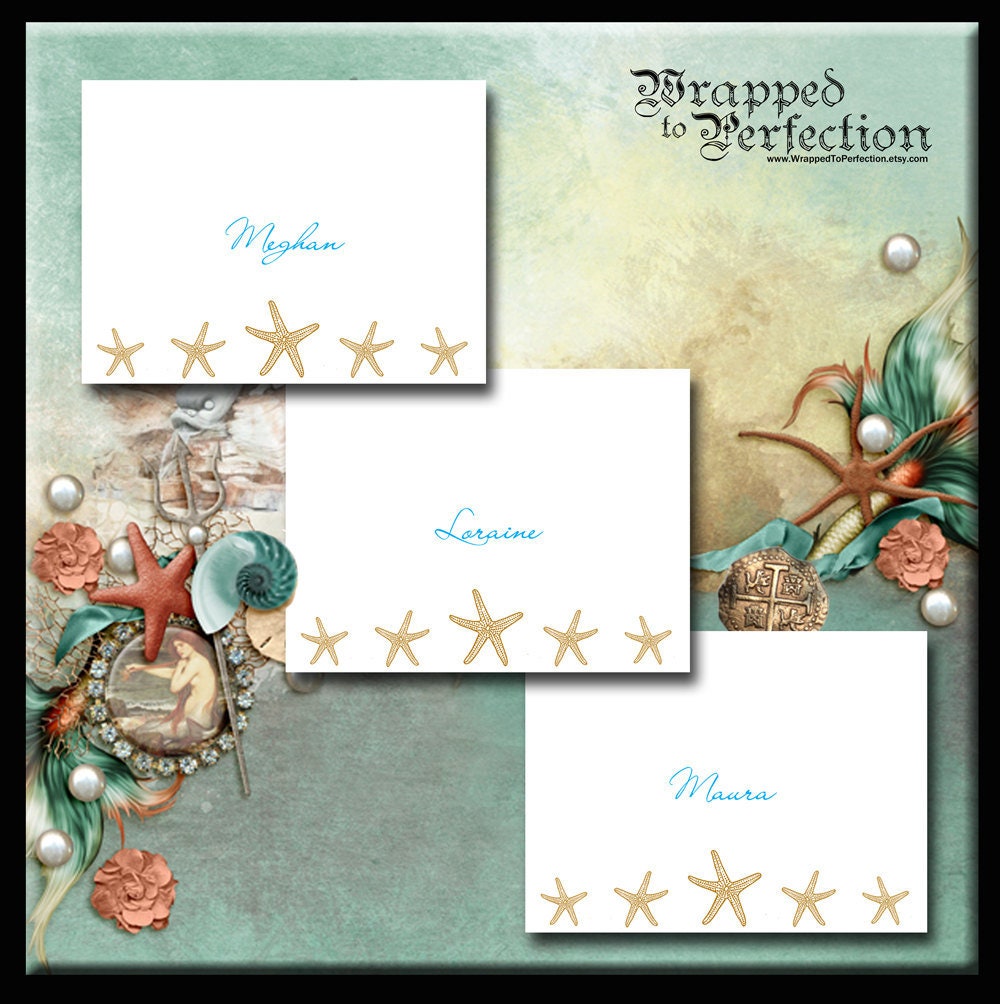 Personalized Starfish Note Cards / Starfish Stationery / Set - Etsy