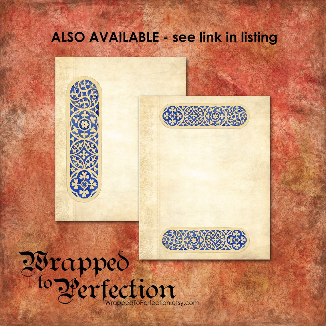 Medieval Monogram Note Cards Two Initials Renaissance | Etsy