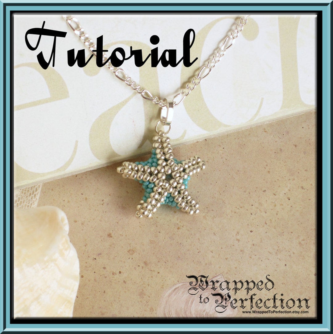 Starfish Pendant Tutorial / Beaded Bead / Seed Bead Starfish / Sea Star ...