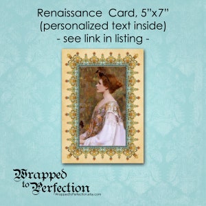 Renaissance Wedding Cards, Personalized, 5"x7", Couple, Greeting Card ...