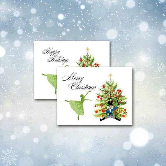 Nutcracker Christmas Card / Note Cards / Set of 10 / Merry | Etsy