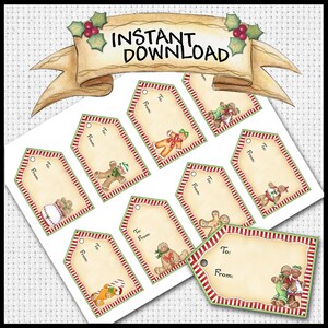 Printable Gingerbread Man Xmas Gift Tags / Gingerbread Boys & - Etsy