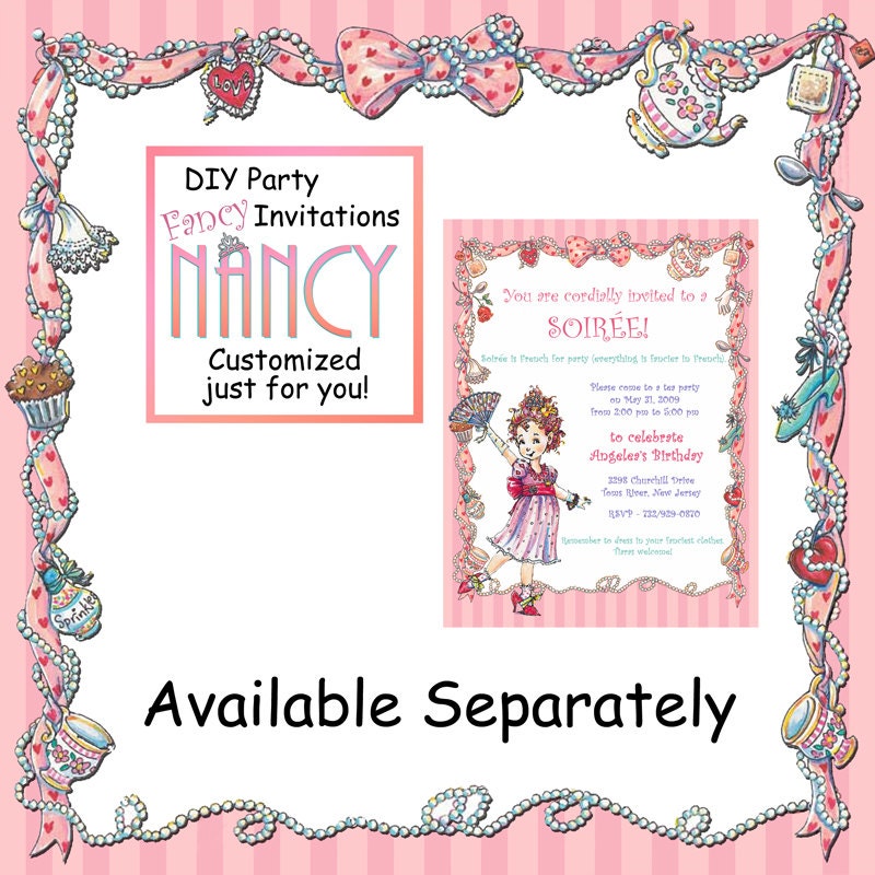 Fancy Nancy Thank You Cards With Teapot Stickers / 10 Cards / | Etsy