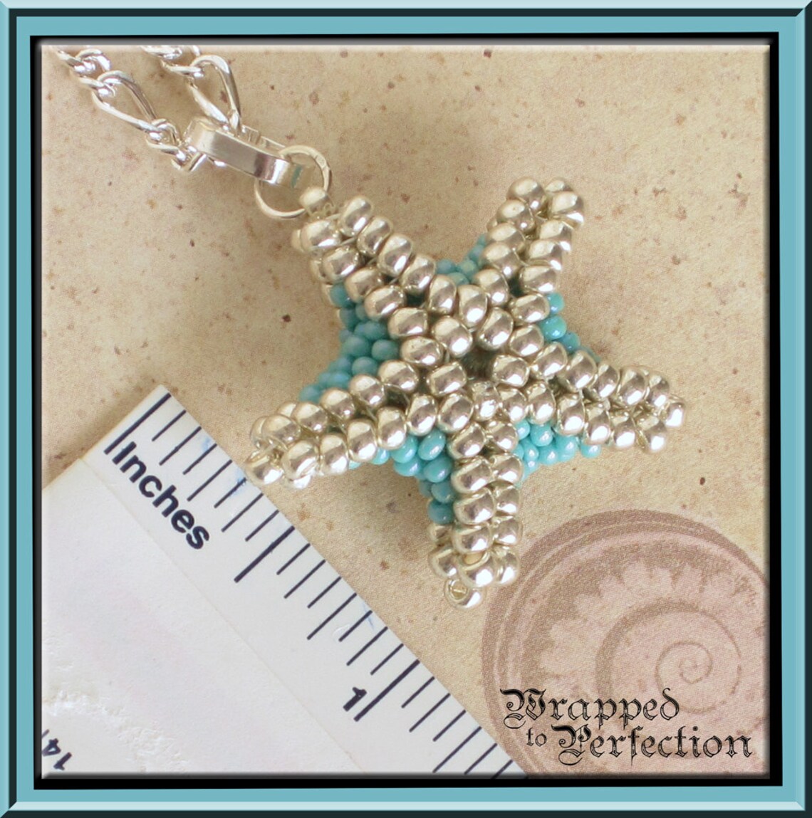 Starfish Pendant Tutorial / Beaded Bead / Seed Bead Starfish / - Etsy