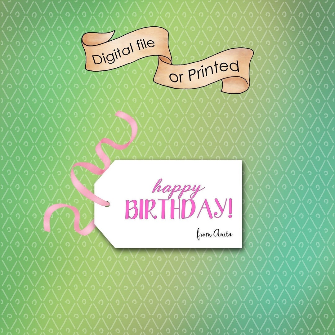 Personalized Birthday Tags Digital File or Printed Extra - Etsy