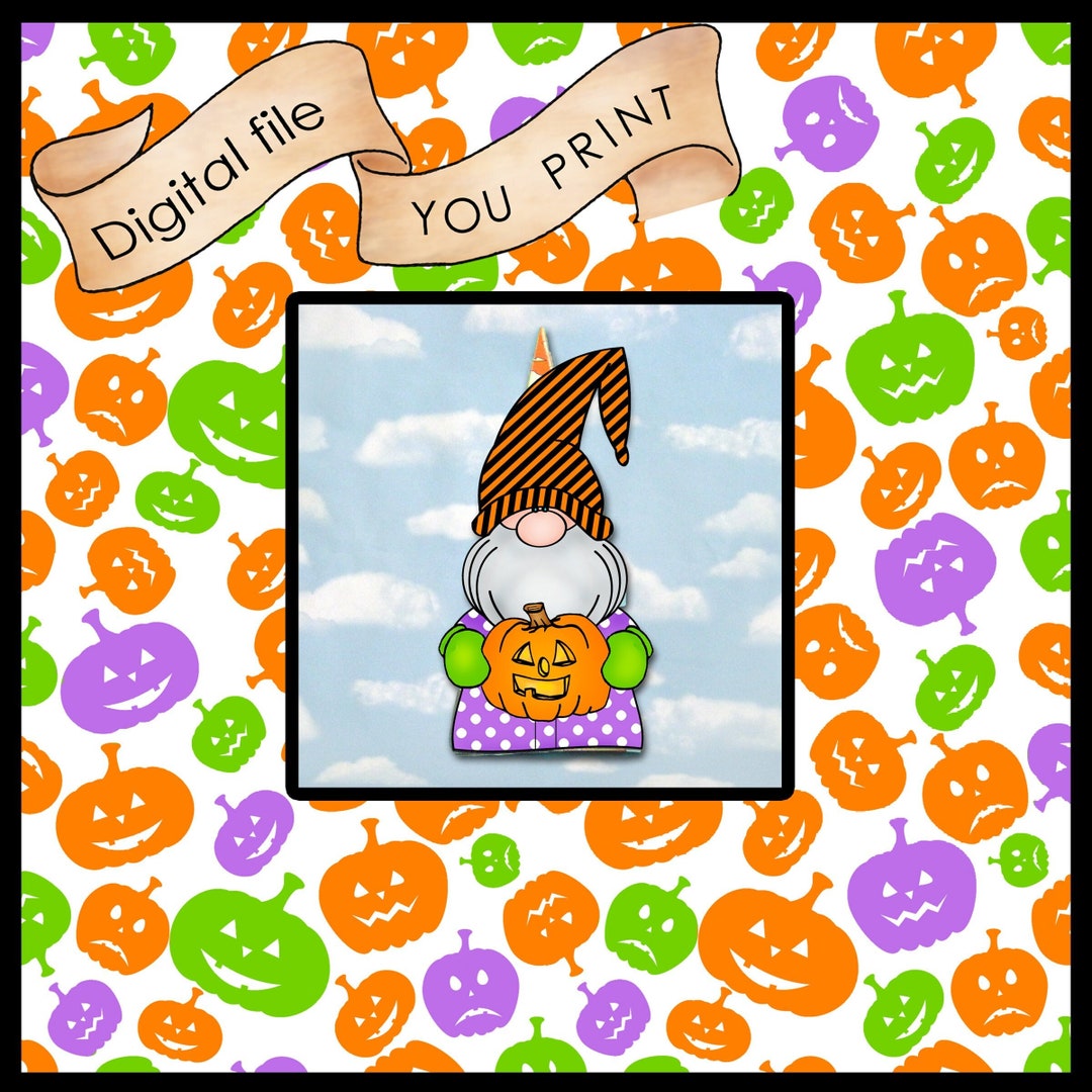 Halloween Gnome Favor Box / Candy Container, Goodies or Treat Box ...