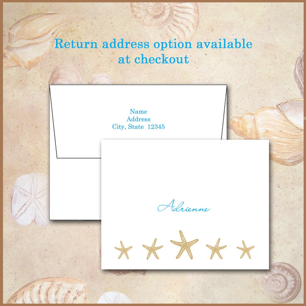 Personalized Starfish Note Cards / Starfish Stationery / Set - Etsy