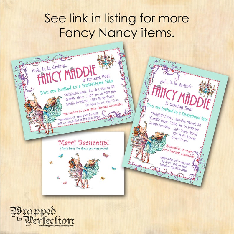 Personalized Fancy Nancy Birthday Card: Glitter Sparkle, 5x7 - Etsy