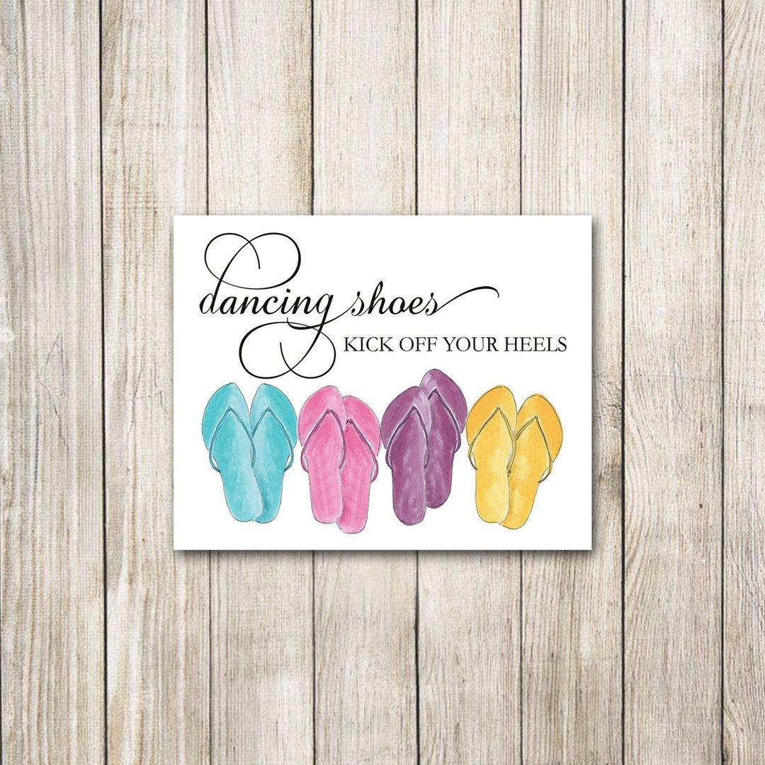 Dancing Shoes Sign, Kick off Your Heels / 8"x10" Beach Wedding Sign ...