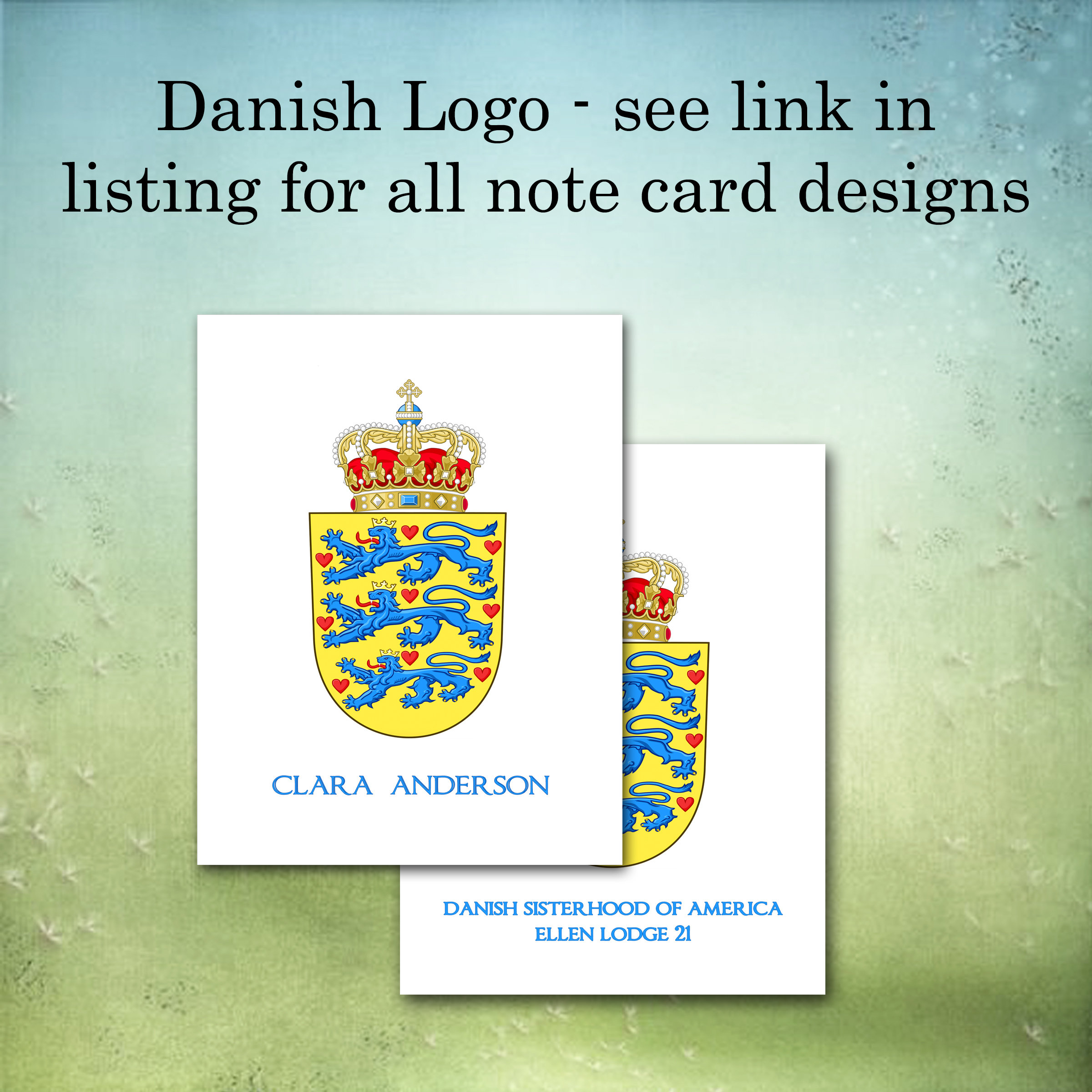 Personalized Swedish Note Cards Thank You Blue and Yellow | Etsy