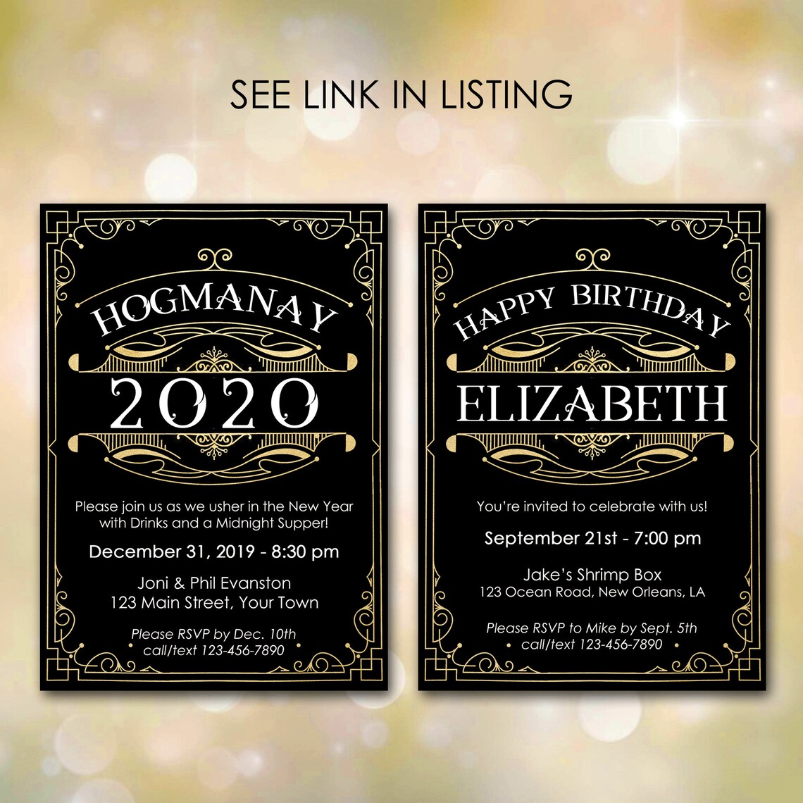 Roaring 20s Invitation / Retro Art Deco Poster Table Number | Etsy