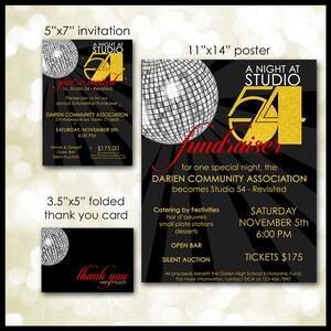 Disco Studio 54 Invitation, 5"x7", YOU PRINT, 1970s, Mirror Ball, Theme ...