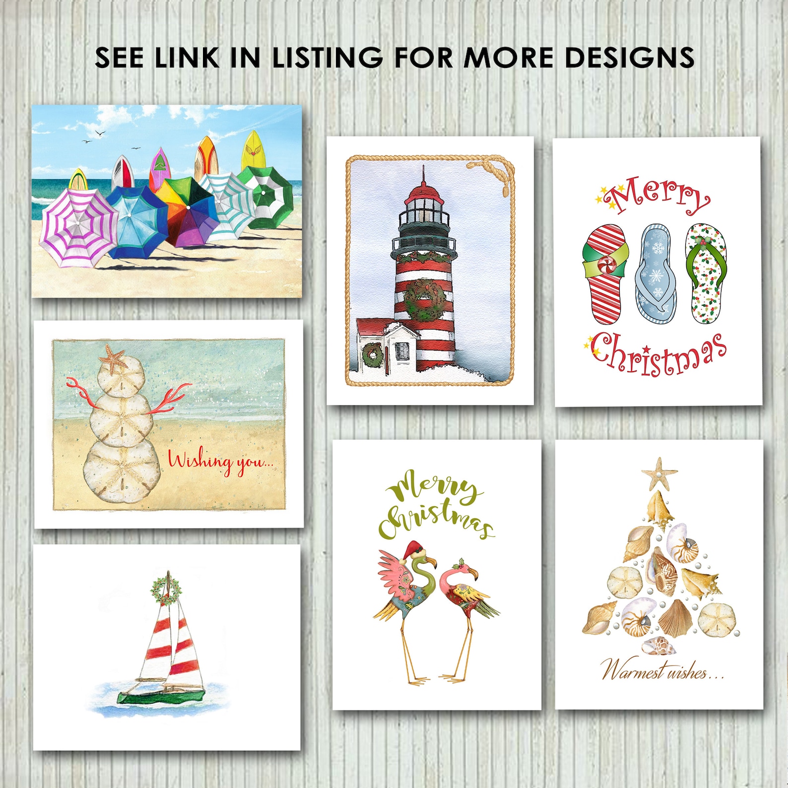 Nautical Christmas Cards Sailboat With Wreath Set of 10 - Etsy