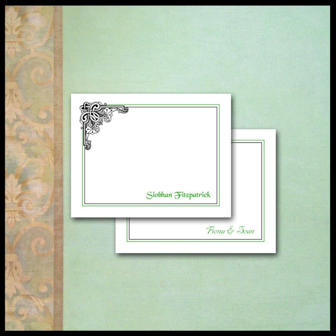 Celtic Note Cards, Personalized Stationery, Folded, Blank Inside, Set ...