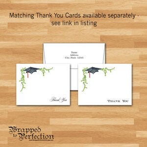 Graduation Invitation / Watercolor Laurel Leaves & Grad Cap / Custom ...
