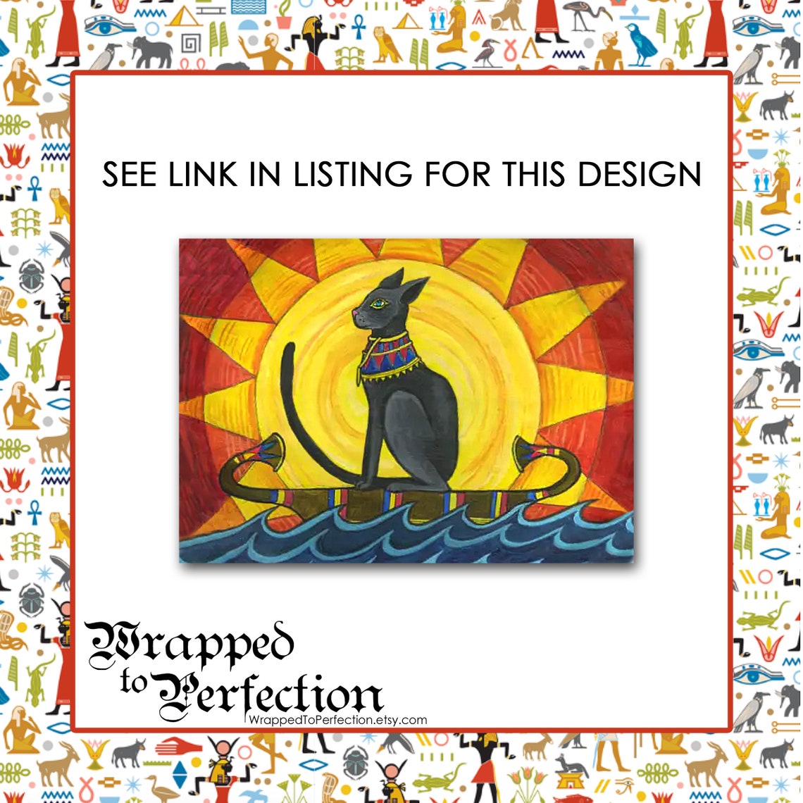 Goddess Bastet Birthday Card: Egyptian Ankh & Cats (5x7) - Etsy