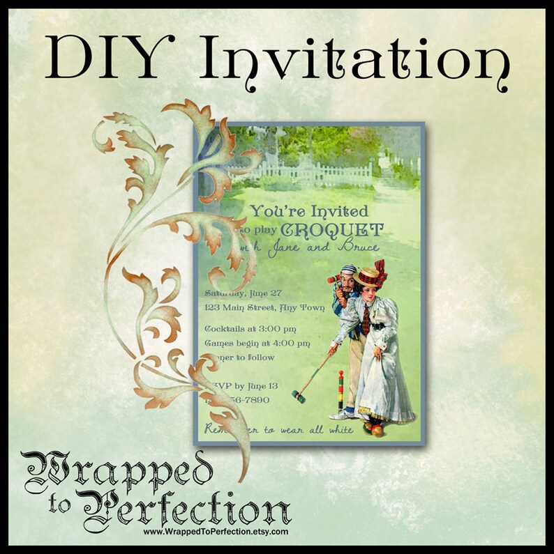 Croquet Invitation / Lawn Game Garden Party / Vintage Norman - Etsy
