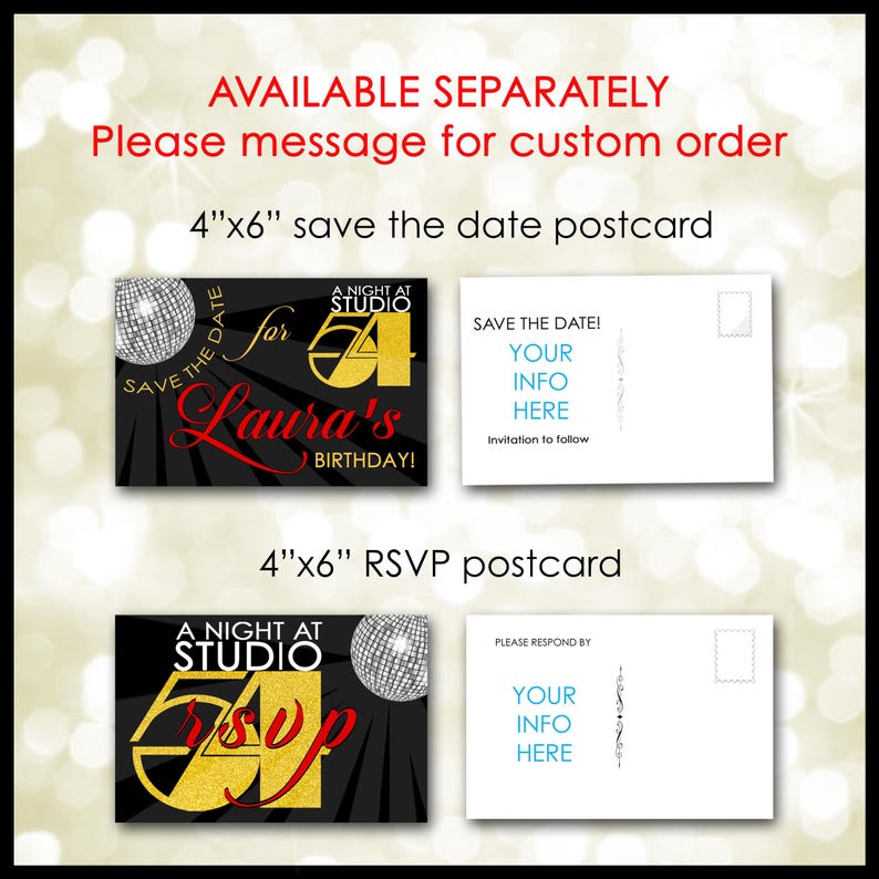 Disco Studio 54 Invitation / 1970s Celebrities / Mirror Ball / Theme ...