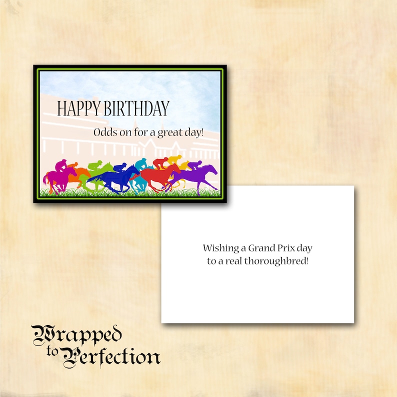 Horse Race Birthday Card: Colorful Thoroughbred Design (5x7) - Etsy