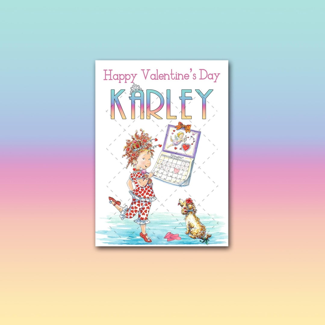 Personalized Fancy Nancy Valentine Card / 5"x7" / Glitter, Sparkle ...