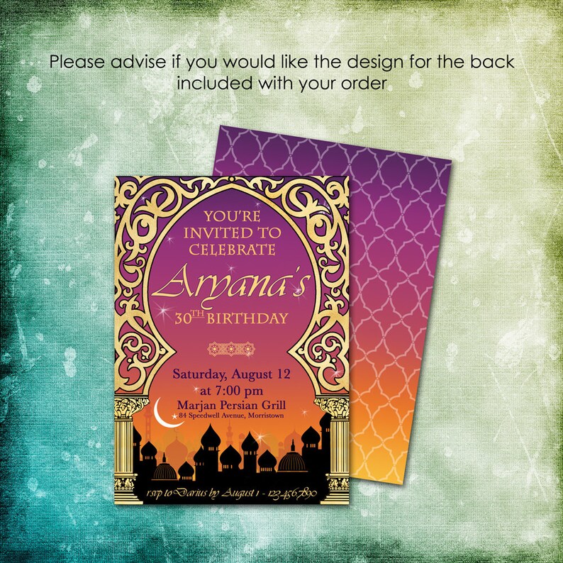 Arabian Nights Invitation: Theme Party, Prom, Birthday, Shower YOU ...