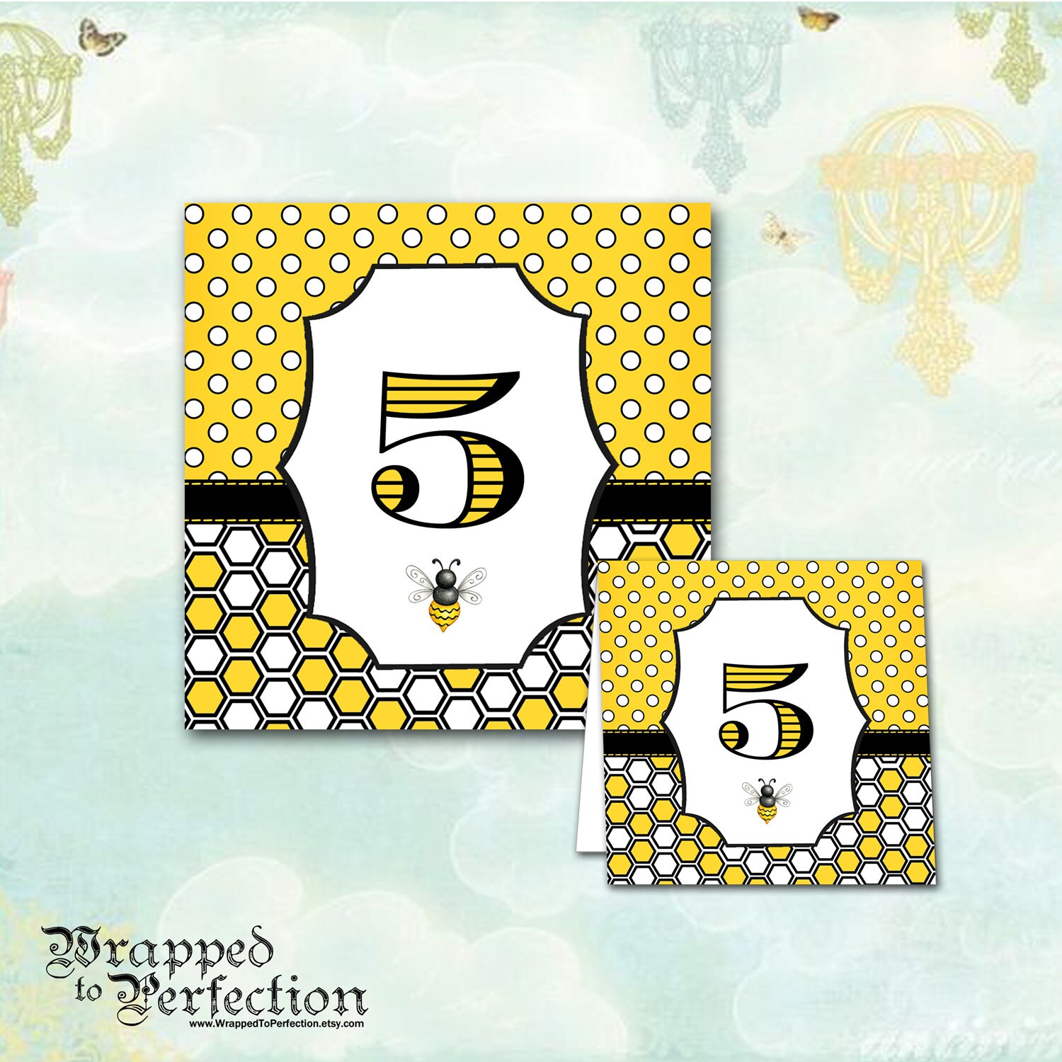 Bee Table Numbers / Honey Bee Queen Bee /Black Yellow White | Etsy