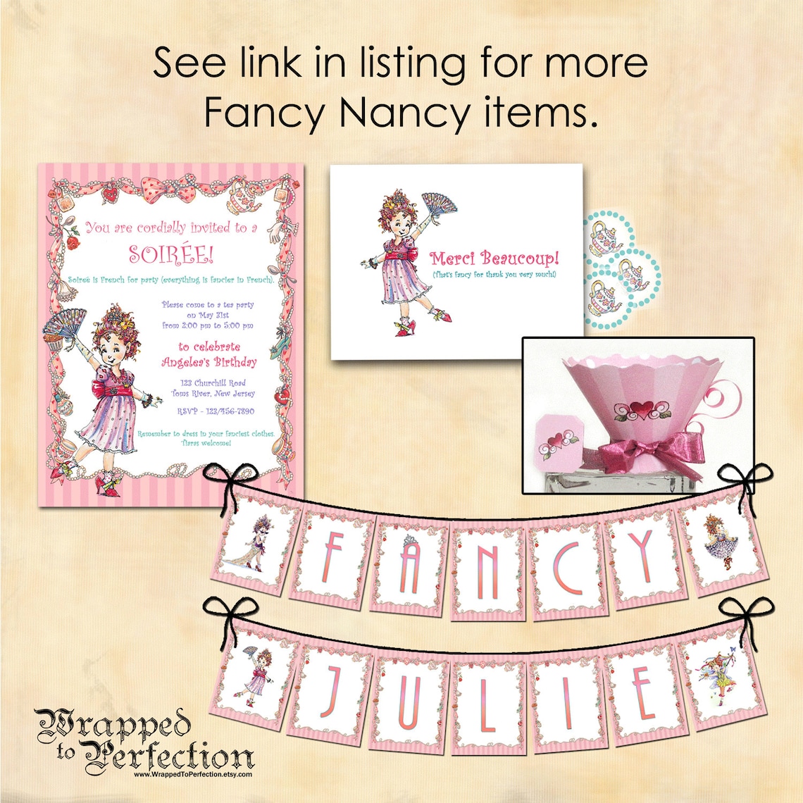 Printable Fancy Nancy Pool Party Invitation 5x7 - Etsy