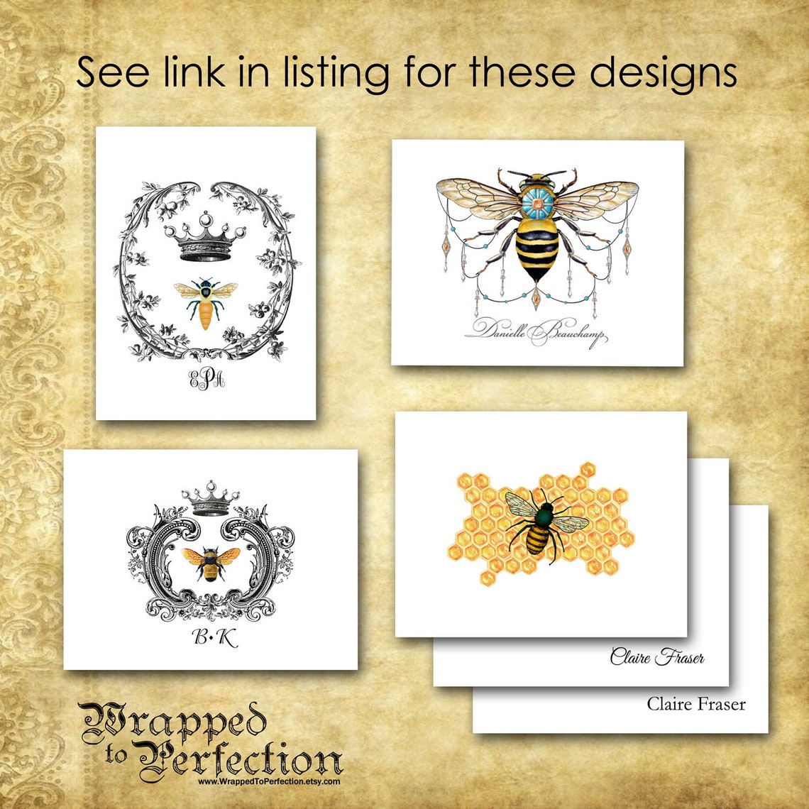 Bee Note Card Beehive Personalized Thank You Tell the Bees | Etsy