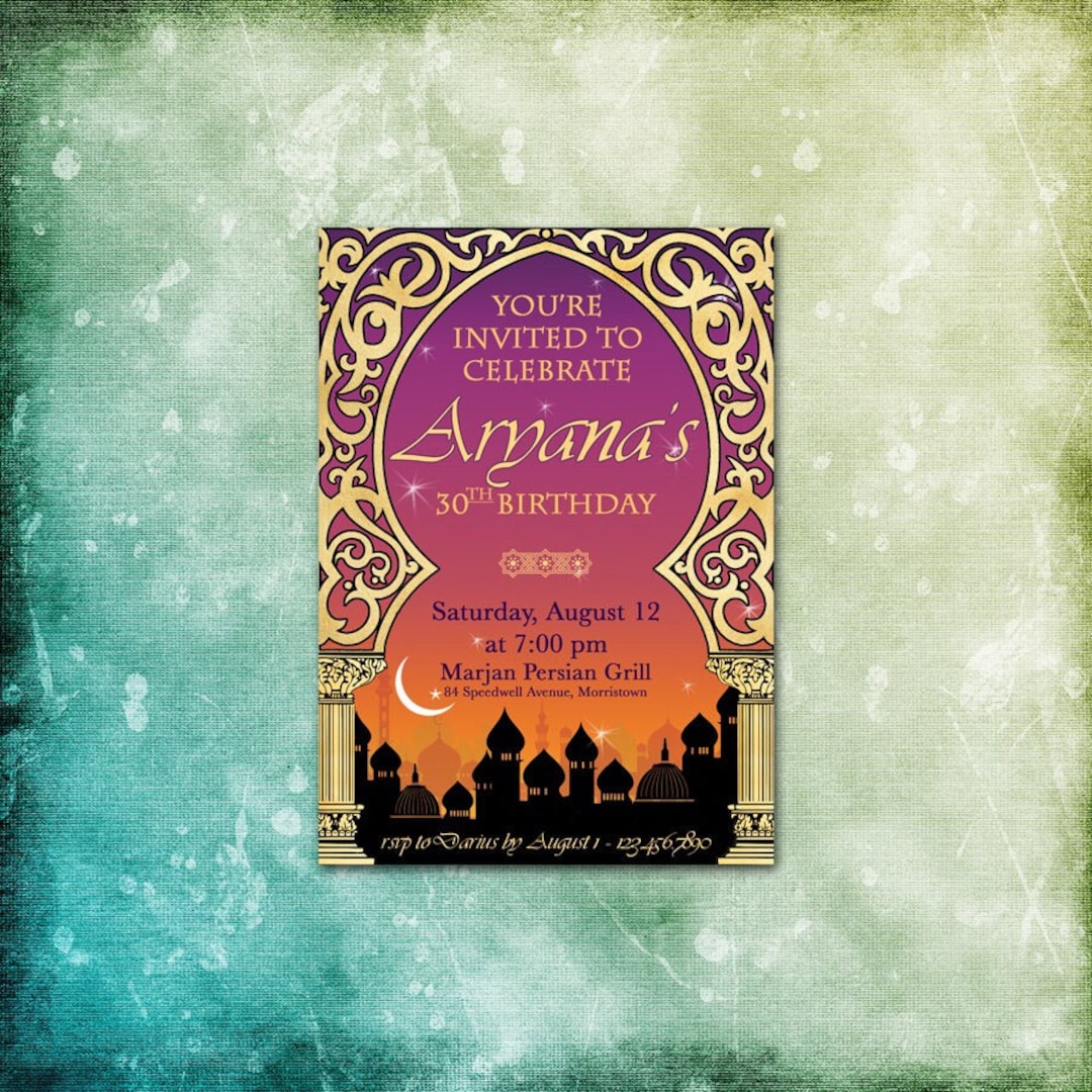Arabian Nights Invitation, Poster & Save the Date / Theme Party ...