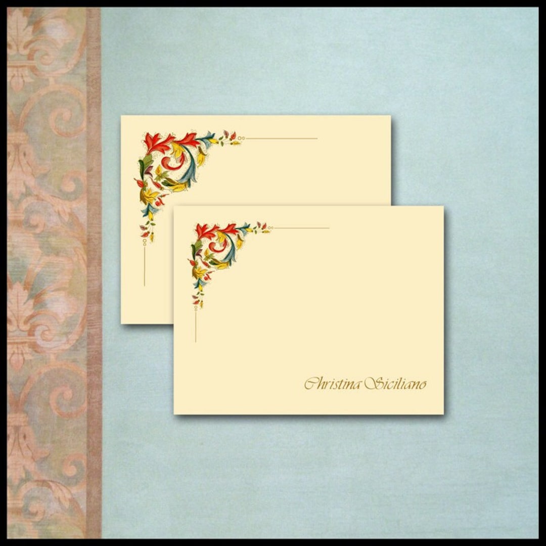 Florentine Note Cards: Personalized Stationery, Italian Renaissance ...