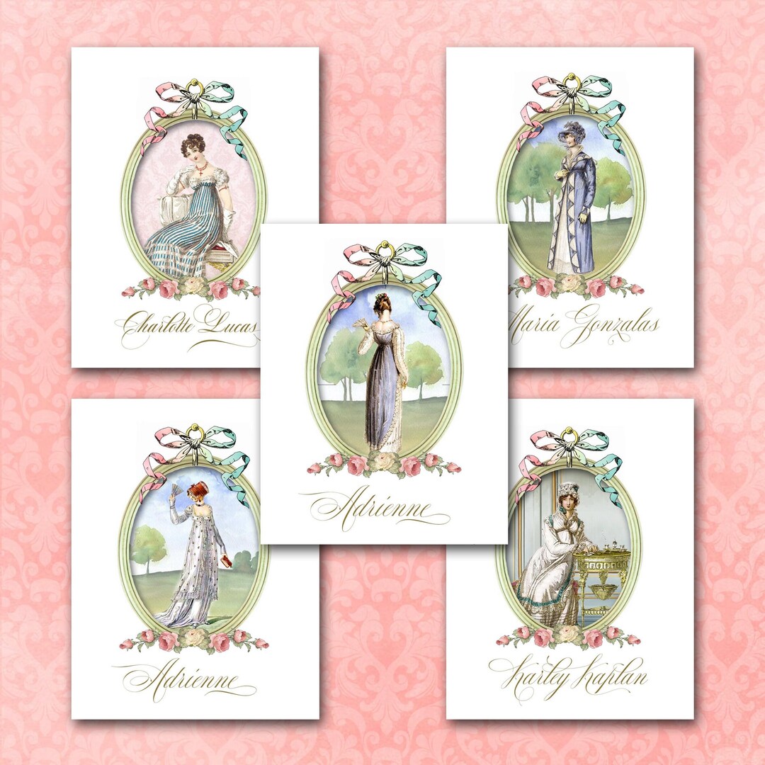 Jane Austen Note Cards: Personalized Victorian Stationery, Set of 10 - Etsy