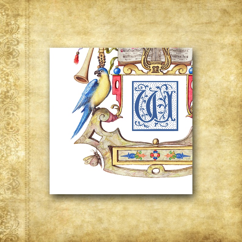 Medieval Monogram Note Cards Two Initials Renaissance - Etsy