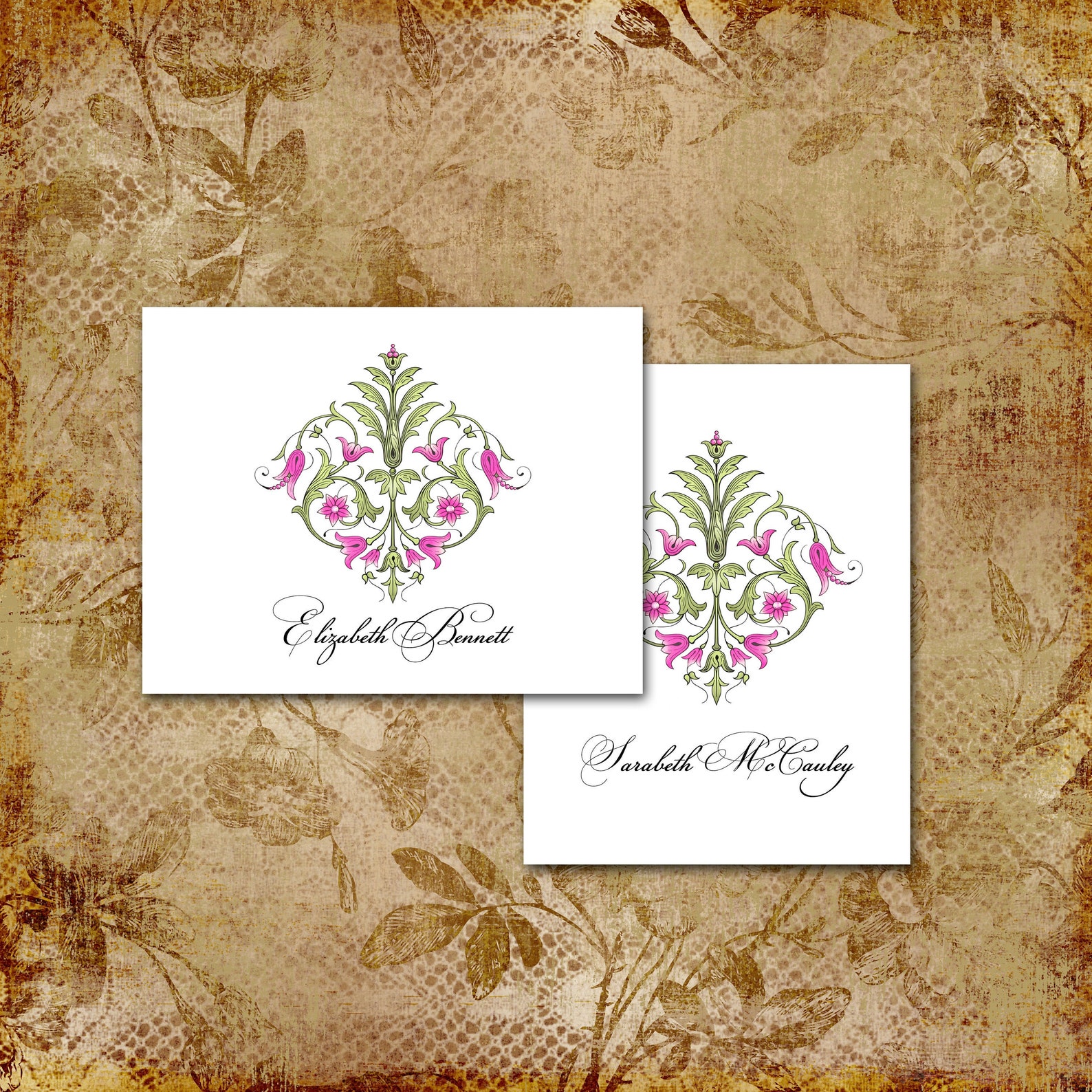Victorian Note Cards Personalized Stationery Horizontal or - Etsy