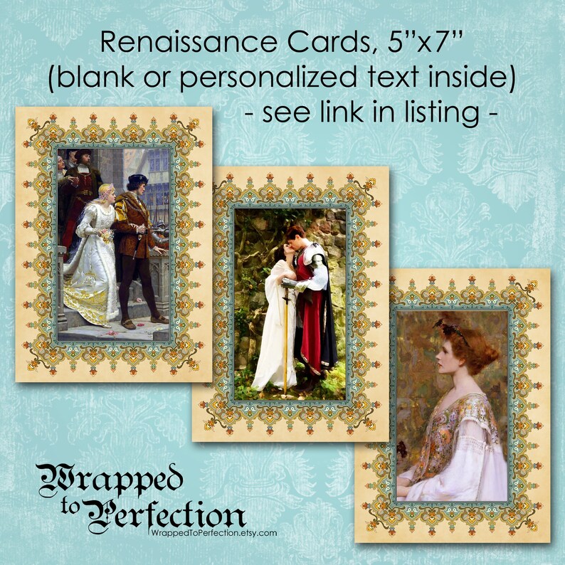 Renaissance Wedding Cards Personalized 5x7 - Etsy
