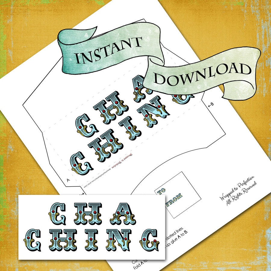 Cha Ching Money Holder / Graduation, Birthday, Christmas / Cash or ...