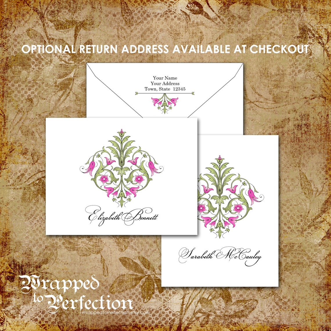 Victorian Note Cards Personalized Stationery Horizontal or - Etsy